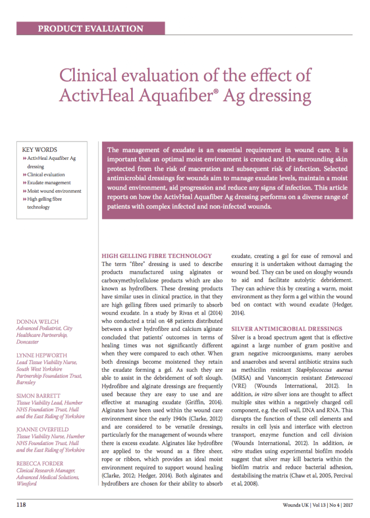 Aquafiber Ag Dressing - Wound Care Range - ActivHeal Aquafiber AG